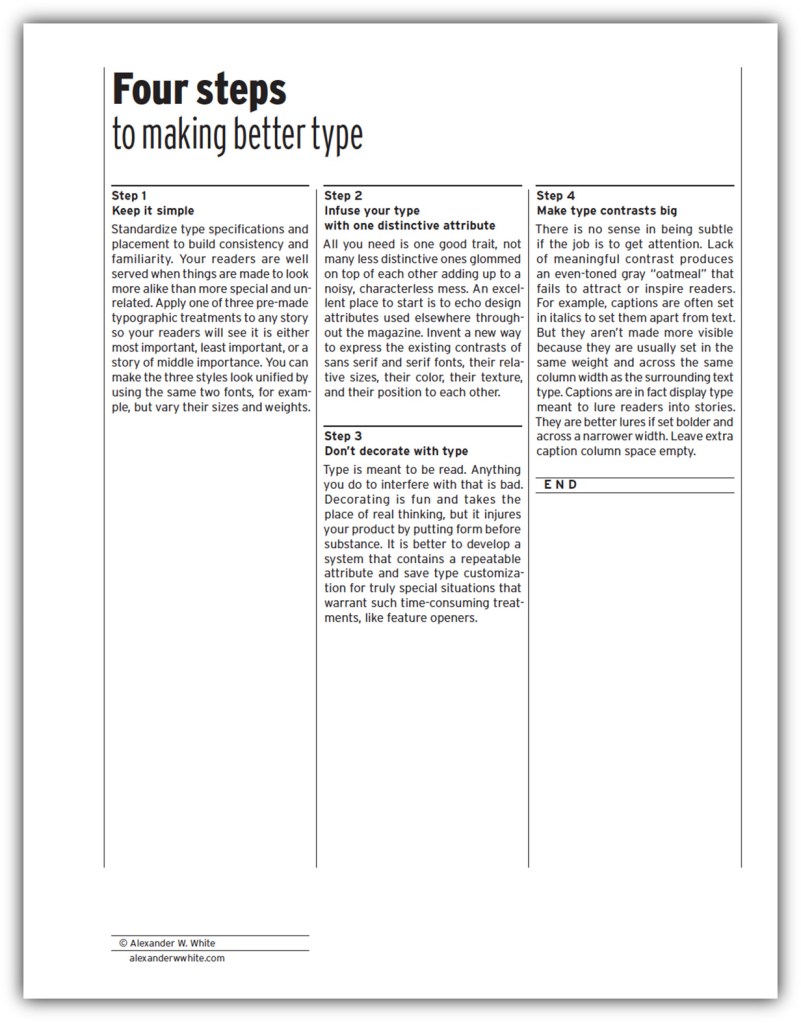 Four Steps to Making Better Type | Alexander W White